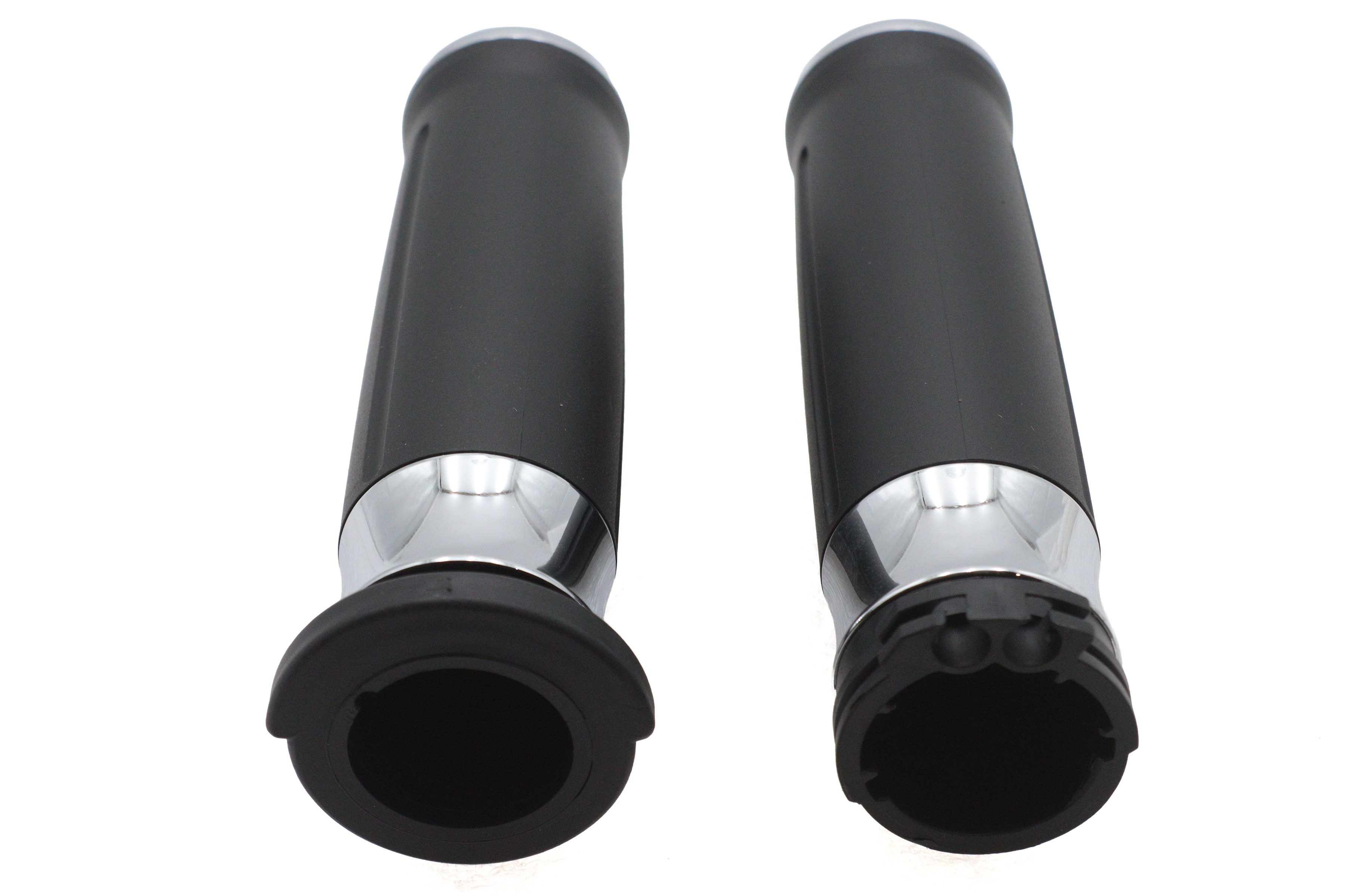 Black Grip Set with Chrome End Caps