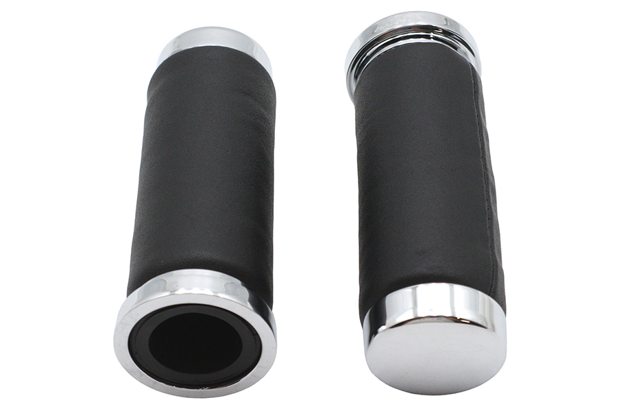 Black Leather Grip Set with Smooth End Caps