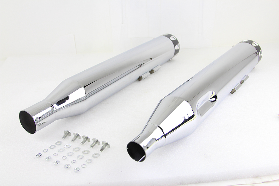 M8 Black Highlight Billet Tip Slip-On Muffler Set fits Harley Davidson ...