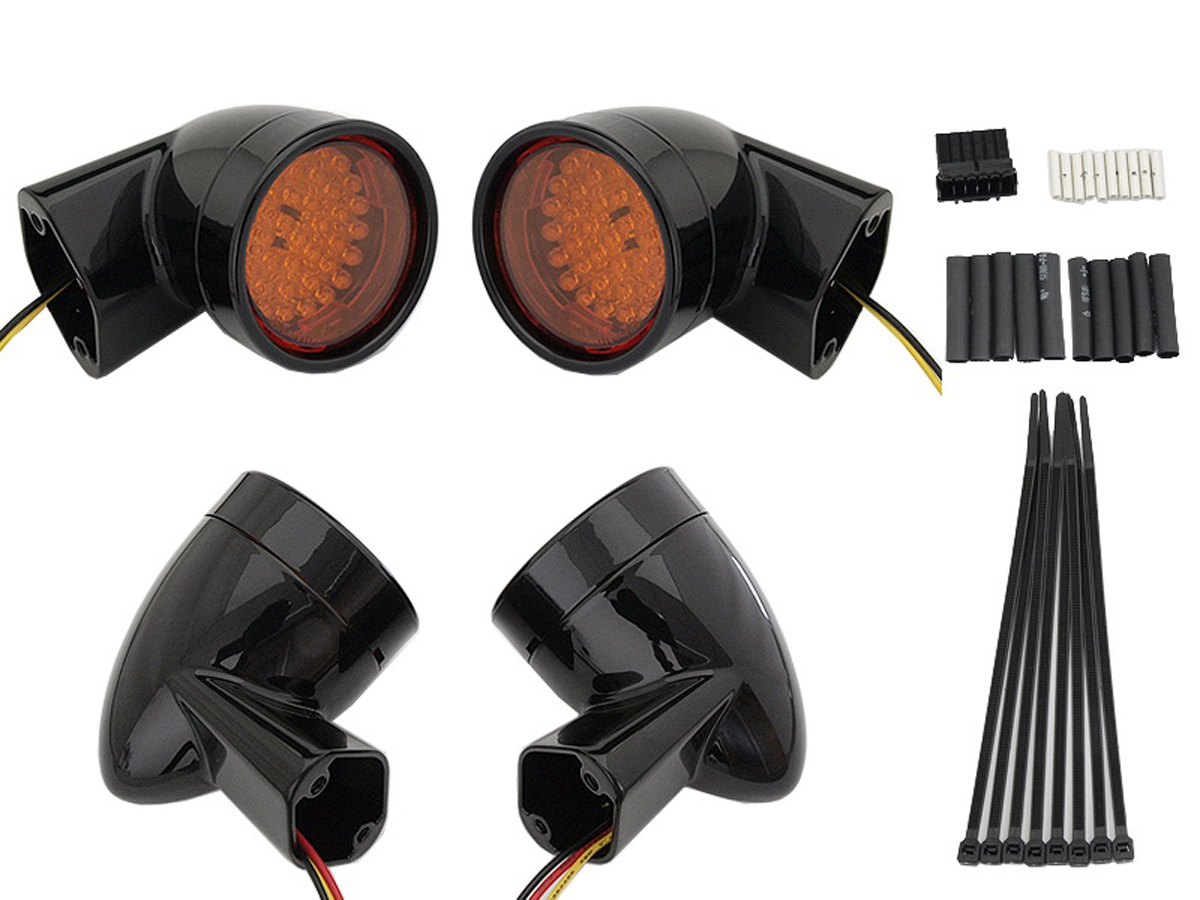 Black Revox Bullet LED Turn Signal Lamp Kit