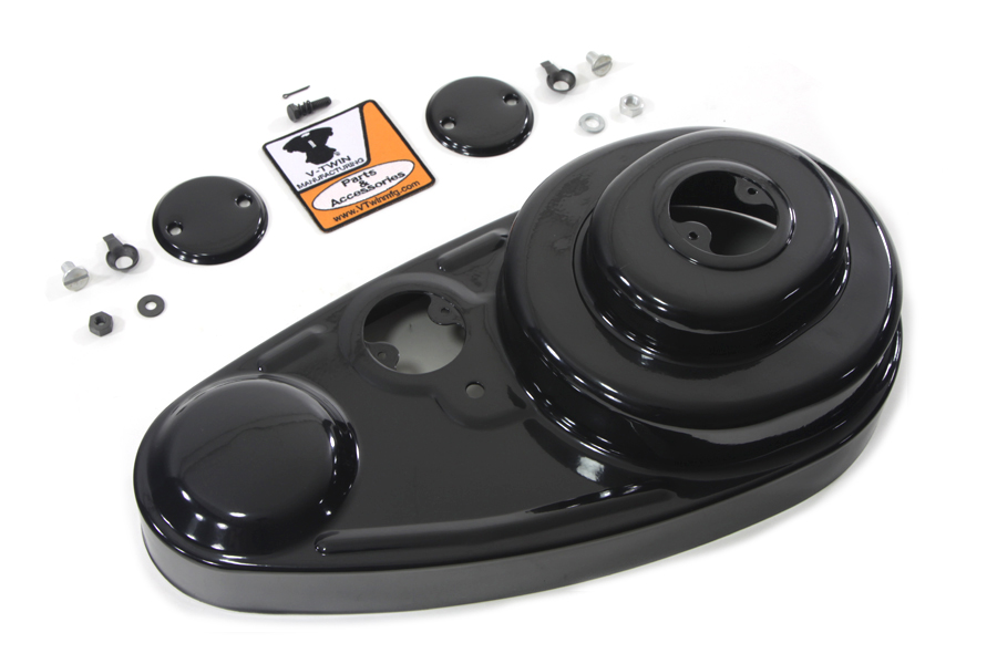 Black 45 inch Outer Primary Cover Kit fits Harley Davidson | eBay