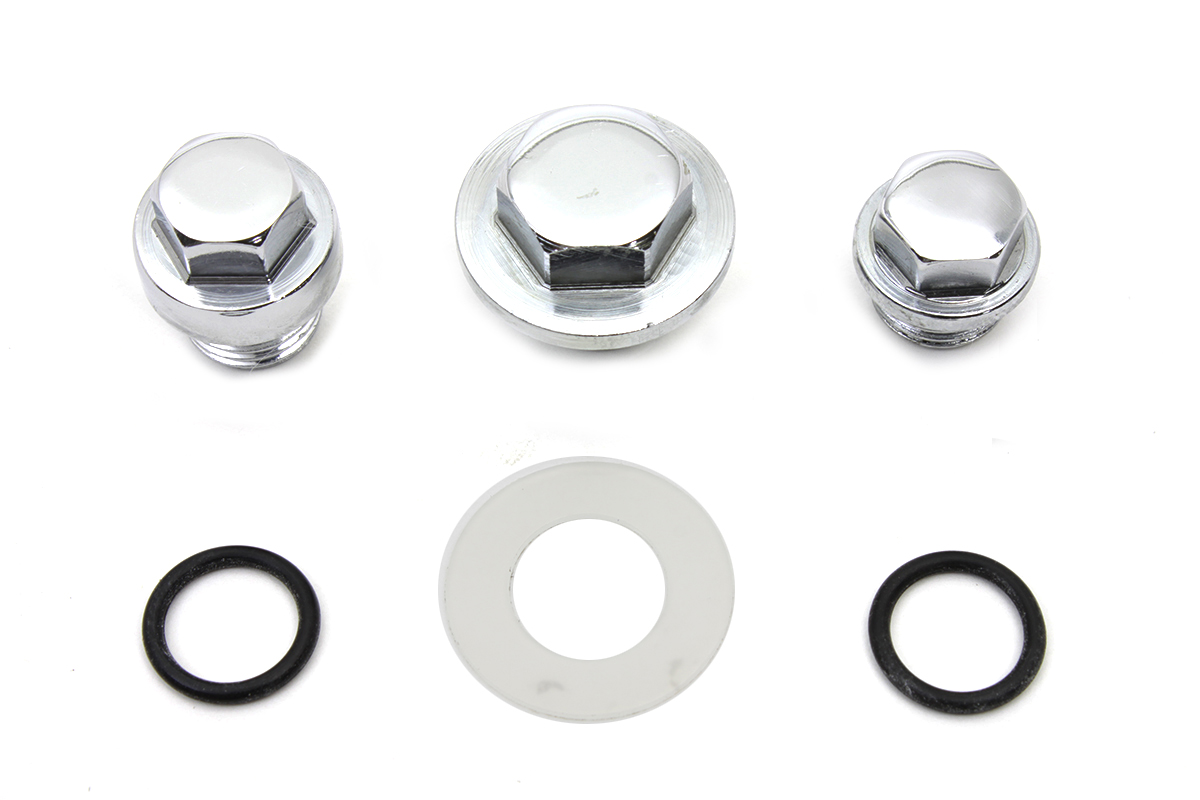 Oil Pump Screen Relief Plug Set Chrome